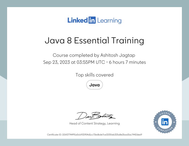 Certificate of Completion | Ashitosh Jagtap Certificate of Completion | Ashitosh Jagtap