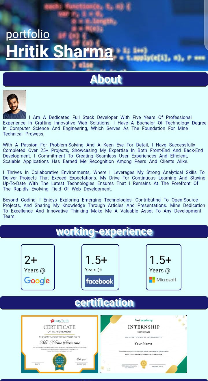 #webdevelopment #html #css #portfolio | Hritik Sharma #webdevelopment #html #css #portfolio | Hritik Sharma