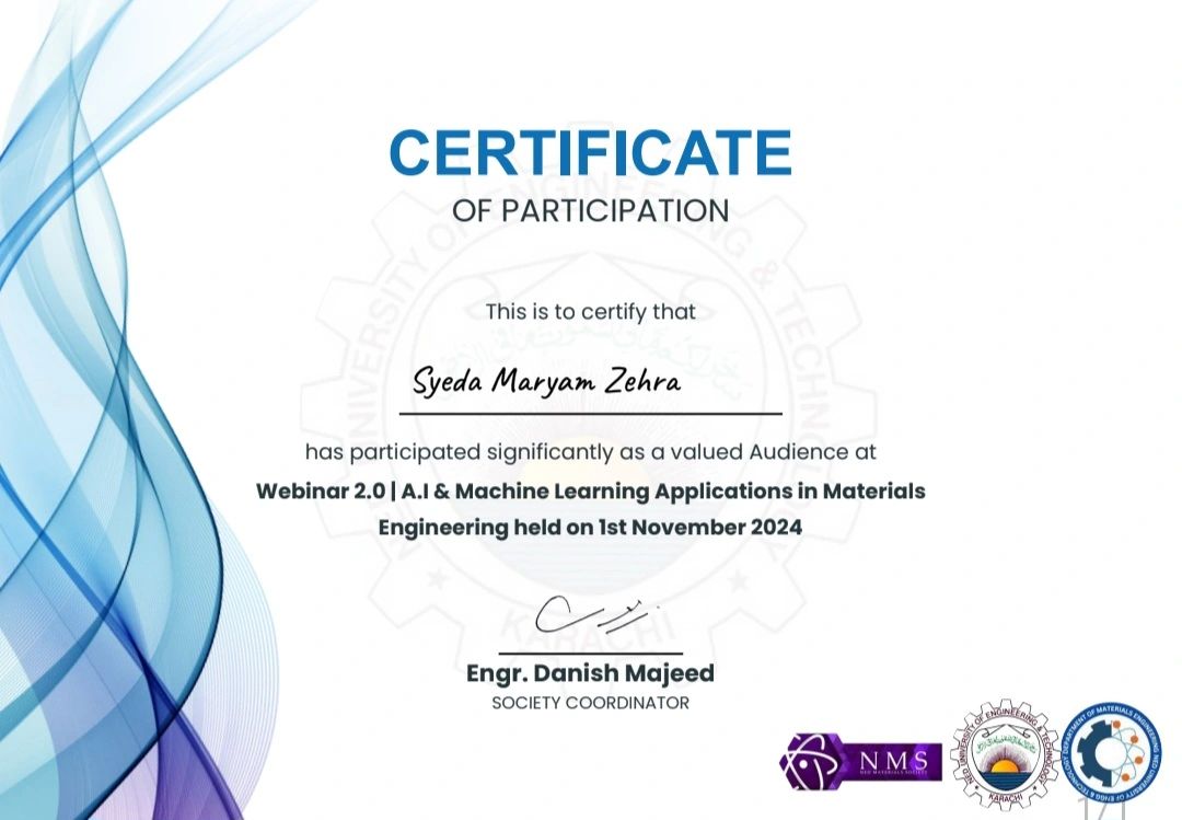 Syeda Maryam Zehra on LinkedIn: #biomaterials #webinar #machinelearning Syeda Maryam Zehra on LinkedIn: #biomaterials #webinar #machinelearning