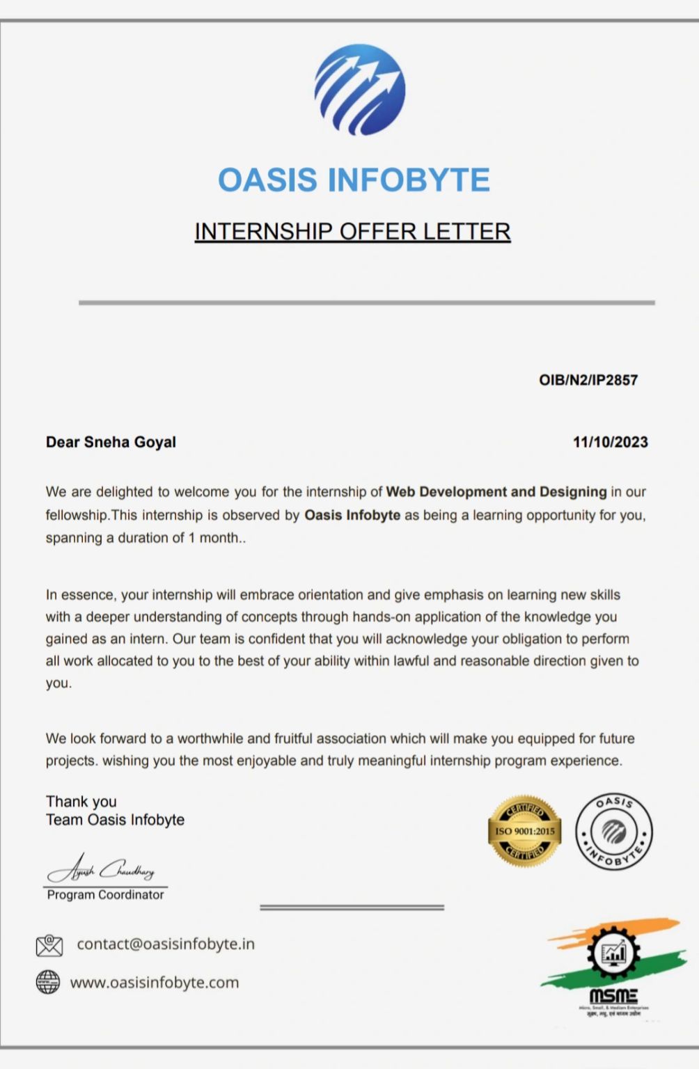 Sneha Goyal on LinkedIn: #oasisinfobyteinternship #oasisinfobyte # ... Sneha Goyal on LinkedIn: #oasisinfobyteinternship #oasisinfobyte # ...