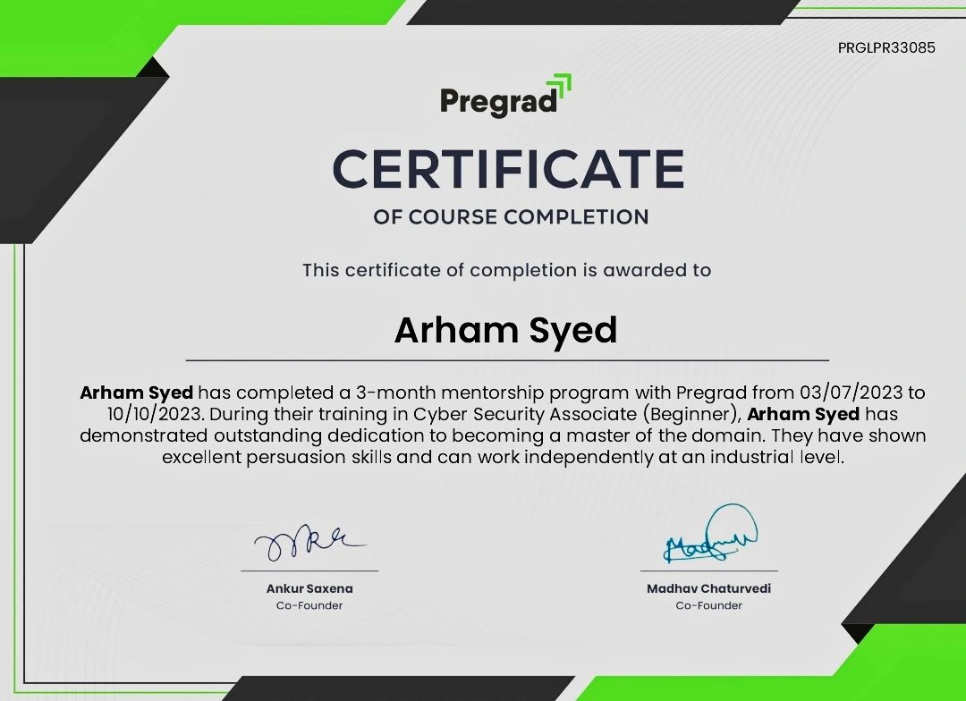 Syed Mohd Arham on LinkedIn: #cybersecurity Syed Mohd Arham on LinkedIn: #cybersecurity