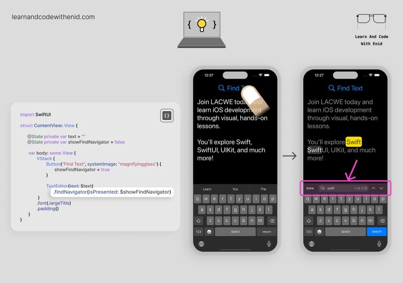 Learn And Code With Enid on LinkedIn: SwiftUI Tip💡 Allow users to ... Learn And Code With Enid on LinkedIn: SwiftUI Tip💡 Allow users to ...