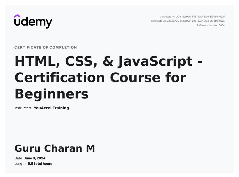 Guru Charan Matam on LinkedIn: #udemy #html #css #javascript # ... Guru Charan Matam on LinkedIn: #udemy #html #css #javascript # ...