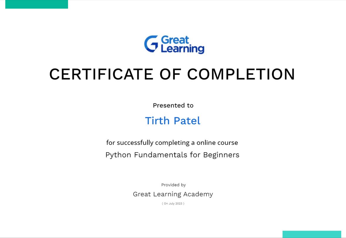 PATEL TIRTH on LinkedIn: #python #codingjourney #linkedinlearning PATEL TIRTH on LinkedIn: #python #codingjourney #linkedinlearning