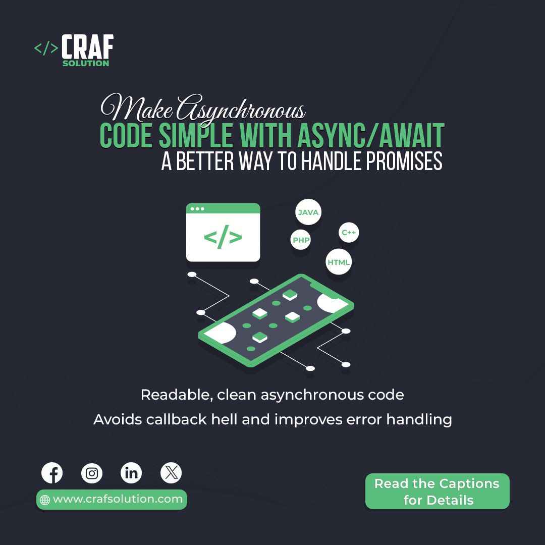 CRAF Solution on LinkedIn: #javascriptasync #asyncawait #cleancode # ... CRAF Solution on LinkedIn: #javascriptasync #asyncawait #cleancode # ...