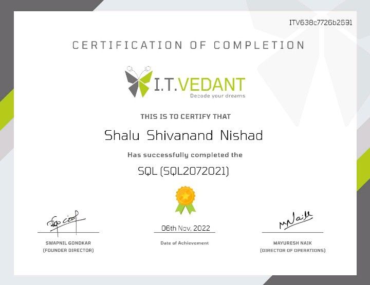 Shalu Nishad on LinkedIn: #sql #programming Shalu Nishad on LinkedIn: #sql #programming