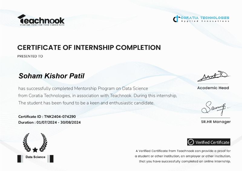Soham Patil on LinkedIn: #datascience #machinelearning #internship # ... Soham Patil on LinkedIn: #datascience #machinelearning #internship # ...