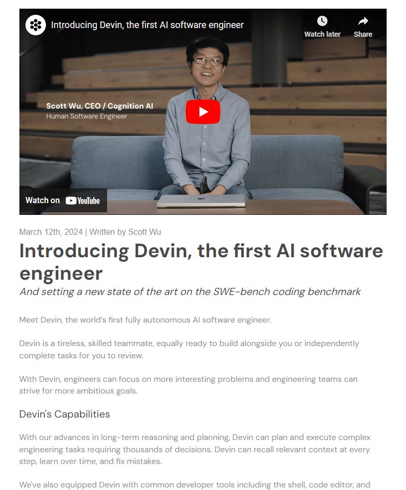 Cognition Labs unveils Devin AI software engineer | Muhammad Sami ... Cognition Labs unveils Devin AI software engineer | Muhammad Sami ...