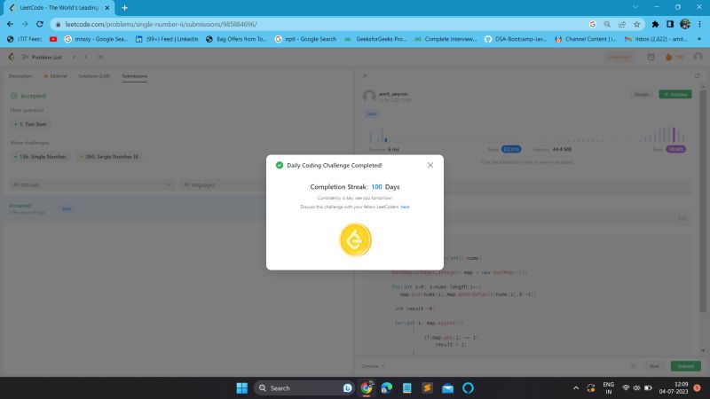 Amit Kumar on LinkedIn: #100daysofleetcode #connections #happycoding # ... Amit Kumar on LinkedIn: #100daysofleetcode #connections #happycoding # ...