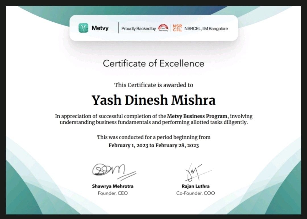 Yash Mishra on LinkedIn: Hello connections, I'm very happy to share ... Yash Mishra on LinkedIn: Hello connections, I'm very happy to share ...