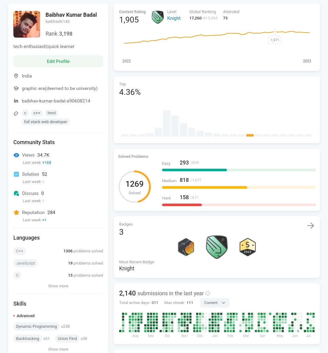 Baibhav Kumar Badal on LinkedIn: #competitiveprogramming #leetcode | 11 ... Baibhav Kumar Badal on LinkedIn: #competitiveprogramming #leetcode | 11 ...