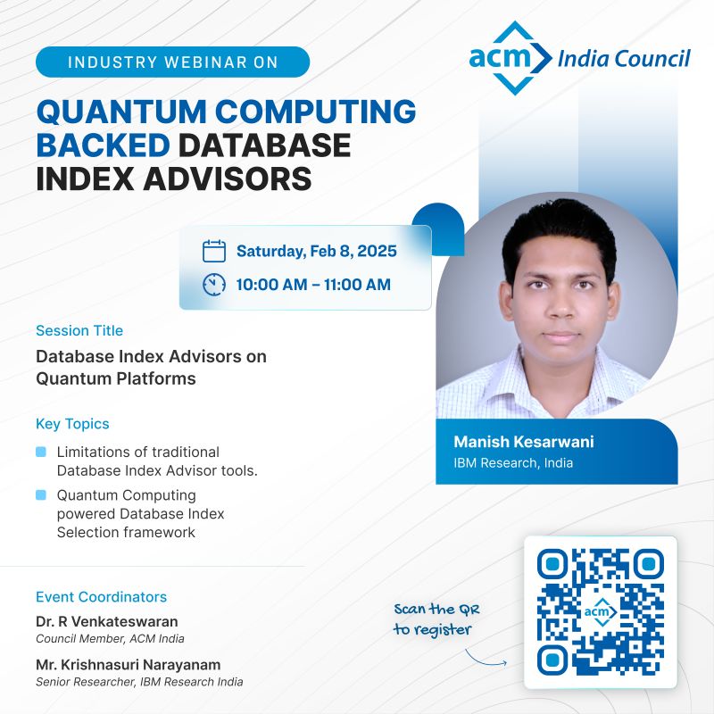 Manish Kesarwani on LinkedIn: Thank you, ACM India and the organizers ... Manish Kesarwani on LinkedIn: Thank you, ACM India and the organizers ...