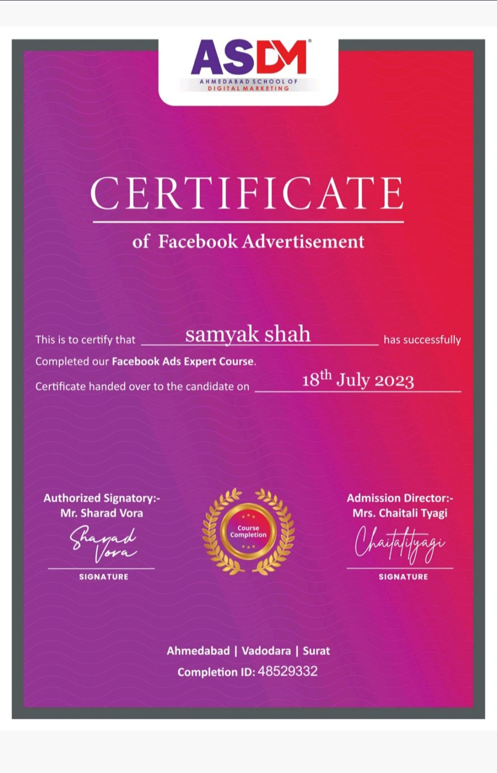 Samyak shah on LinkedIn: #certifiedpro #facebookadvertising Samyak shah on LinkedIn: #certifiedpro #facebookadvertising