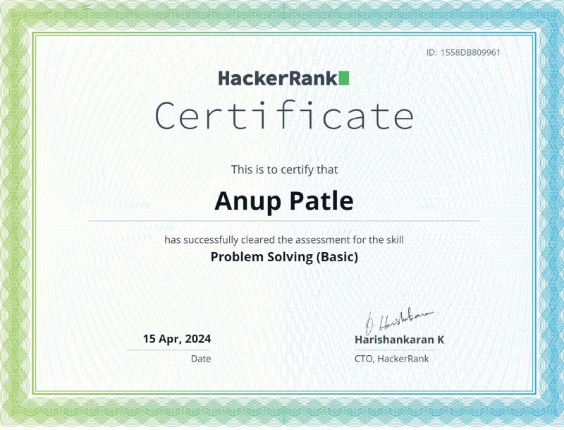 Anup Patle on LinkedIn: #java #dsa #problemsolving #certification # ... Anup Patle on LinkedIn: #java #dsa #problemsolving #certification # ...