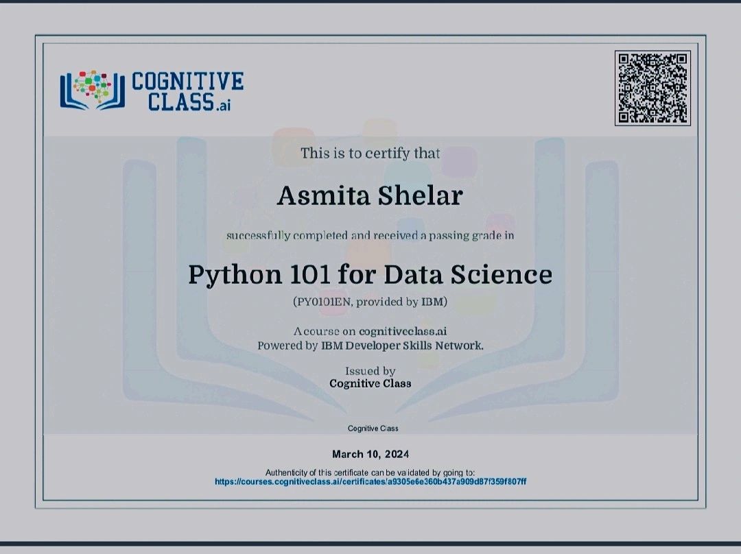 Asmita Shelar on LinkedIn: #certification #datascience #ibm Asmita Shelar on LinkedIn: #certification #datascience #ibm