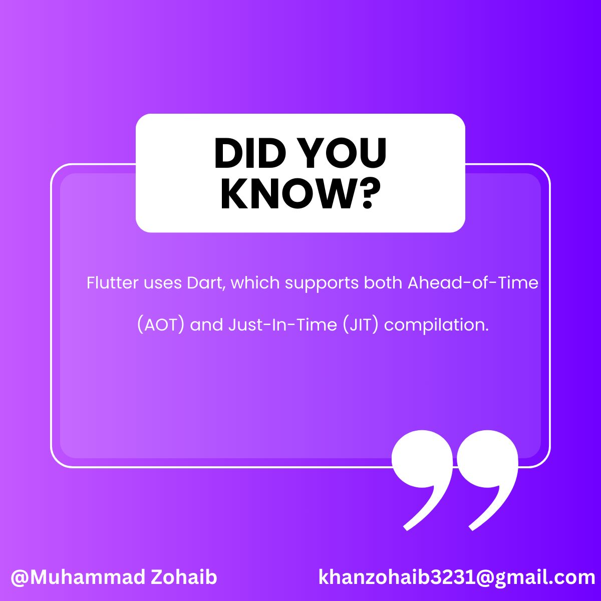 How Flutter supports AOT and JIT compilation | Muhammad Zohaib posted ... How Flutter supports AOT and JIT compilation | Muhammad Zohaib posted ...