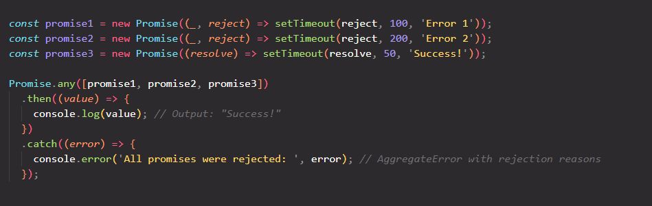 Vaibhav Satvekar on LinkedIn: #javascript #promiseany #asyncprogramming ... Vaibhav Satvekar on LinkedIn: #javascript #promiseany #asyncprogramming ...