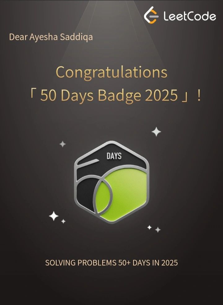#leetcode #dsa #coding #learning #consistency #50days | Ayesha Saddiqa ... #leetcode #dsa #coding #learning #consistency #50days | Ayesha Saddiqa ...