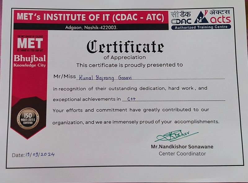 Kunal Gosavi on LinkedIn: #pgdac #cdac #cpp #advanced #techjourney #oop ... Kunal Gosavi on LinkedIn: #pgdac #cdac #cpp #advanced #techjourney #oop ...