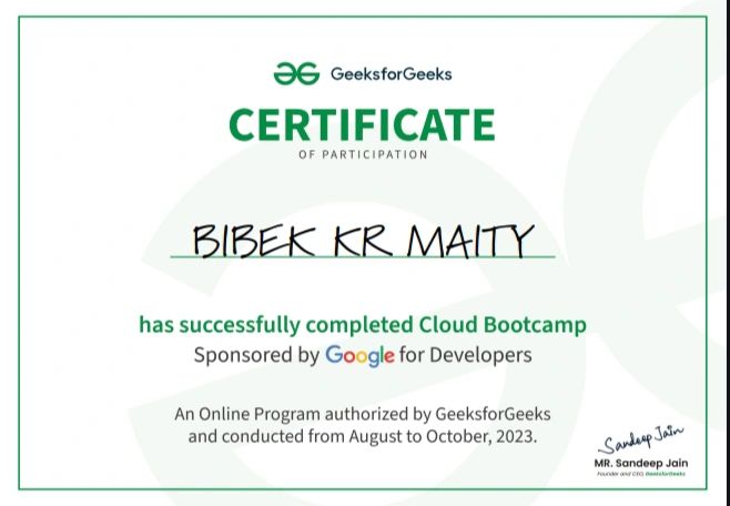 BIBEK KR MAITY on LinkedIn: #googlecloudplatform #gfgcloudbootcamp # ... BIBEK KR MAITY on LinkedIn: #googlecloudplatform #gfgcloudbootcamp # ...