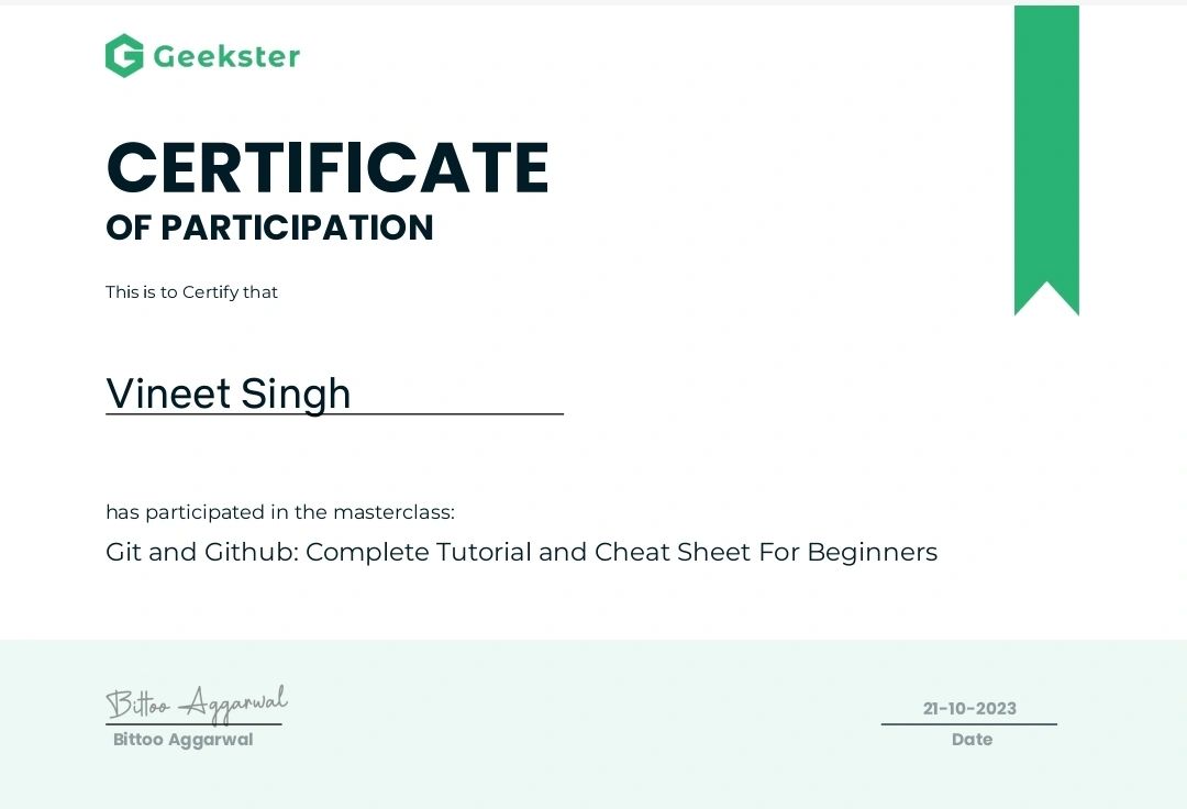 Vineet Singh on LinkedIn: #git #github #versioncontrol #geekster Vineet Singh on LinkedIn: #git #github #versioncontrol #geekster