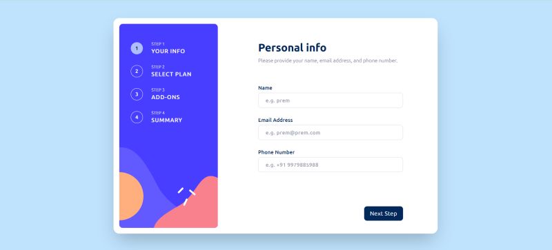 Built Multi-Step-Form App using NextJs, ReactJs, Typescript, Tailwind ... Built Multi-Step-Form App using NextJs, ReactJs, Typescript, Tailwind ...