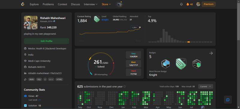 Rishabh Maheshwari on LinkedIn: 🚀 Reached Knight Level on LeetCode! 🛡️ ... Rishabh Maheshwari on LinkedIn: 🚀 Reached Knight Level on LeetCode! 🛡️ ...