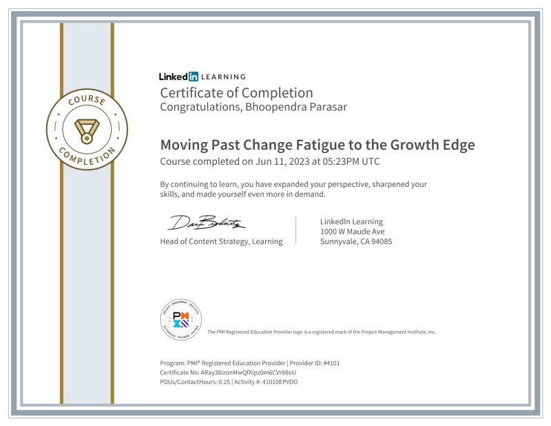 Bhoopendra Parasar on LinkedIn: Certificate of Completion Bhoopendra Parasar on LinkedIn: Certificate of Completion