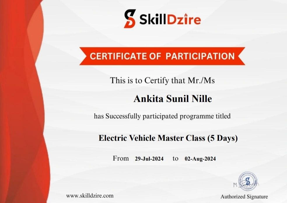Ankita Nille on LinkedIn: #electricvehicles #ev #skilldzire # ... Ankita Nille on LinkedIn: #electricvehicles #ev #skilldzire # ...