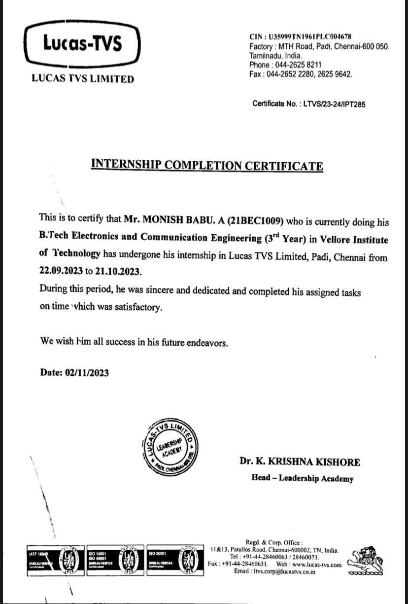 Monish Babu Arunagiri on LinkedIn: #internship #embeddedsystems Monish Babu Arunagiri on LinkedIn: #internship #embeddedsystems