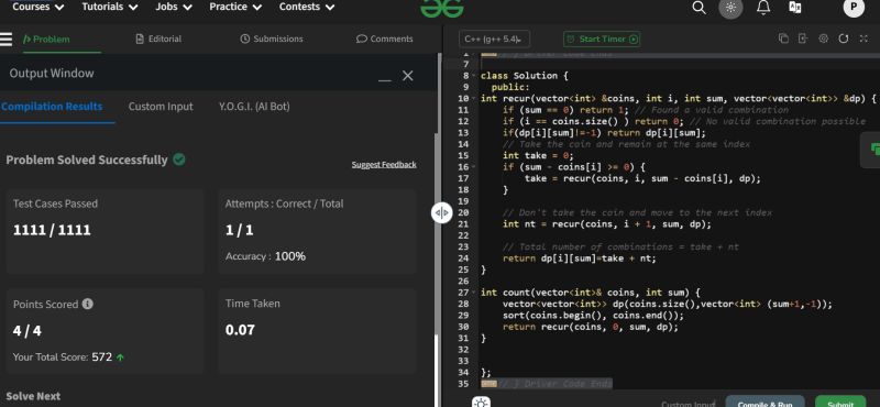 #160daysofcode #geeksforgeeks #dp #coinchange #codingchallenge | Punit Tak #160daysofcode #geeksforgeeks #dp #coinchange #codingchallenge | Punit Tak