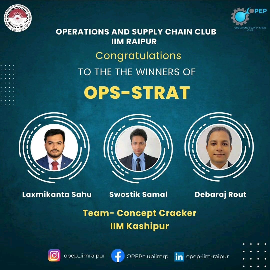 #opsstrat2023 #iimraipur #conceptcracker #operationsmanagement #winners ... #opsstrat2023 #iimraipur #conceptcracker #operationsmanagement #winners ...