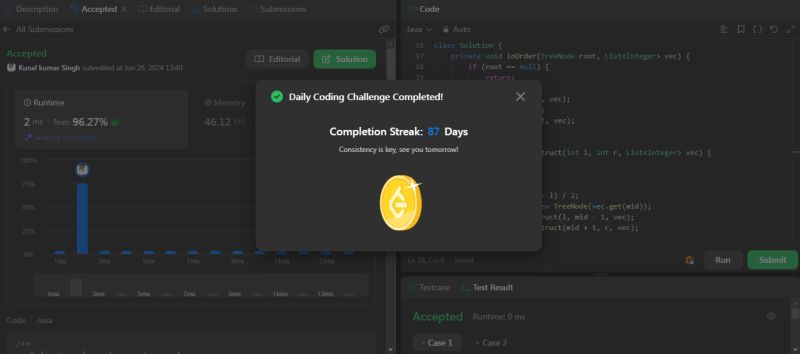 Day 87 of 100Days of Code: Solving LeetCode Problem | Kunal Kumar Singh ... Day 87 of 100Days of Code: Solving LeetCode Problem | Kunal Kumar Singh ...