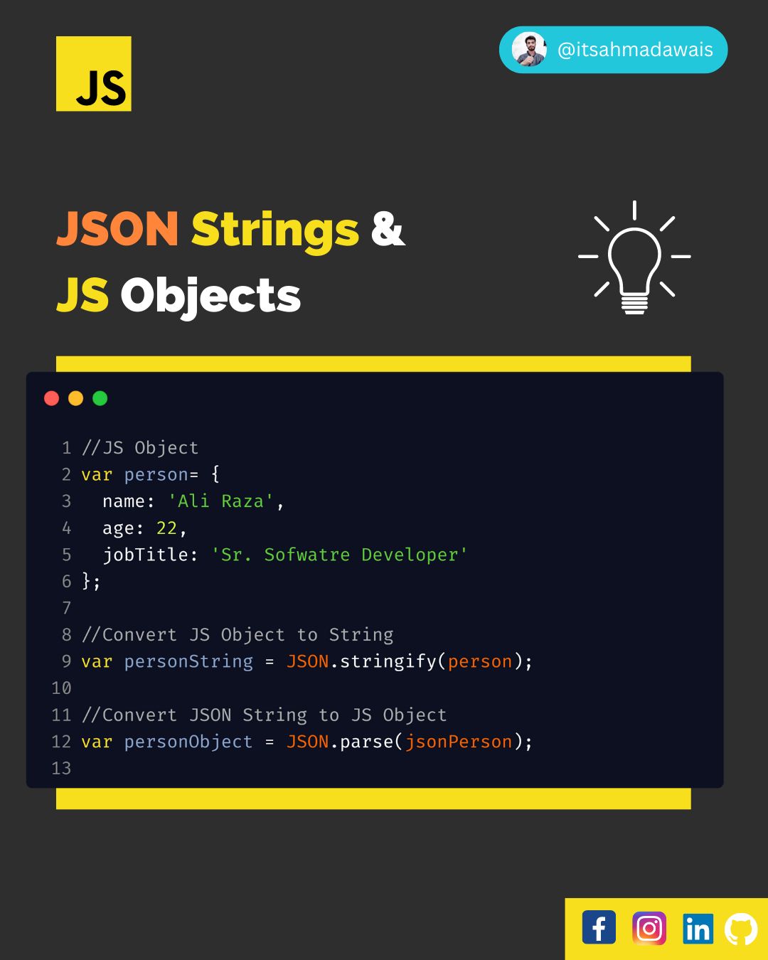 Awais Ahmad on LinkedIn: #json #javascript #js #javascript #json # ... Awais Ahmad on LinkedIn: #json #javascript #js #javascript #json # ...