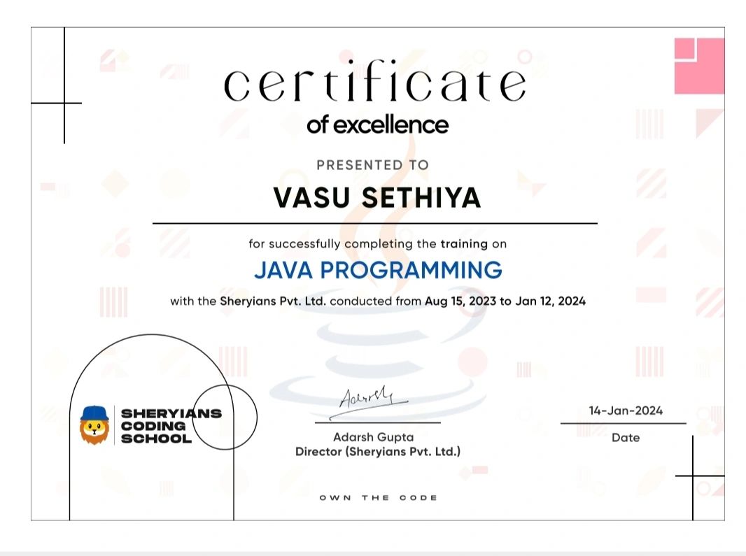 VASU SETHIYA on LinkedIn: #javaprogramming #codingjourney # ... VASU SETHIYA on LinkedIn: #javaprogramming #codingjourney # ...