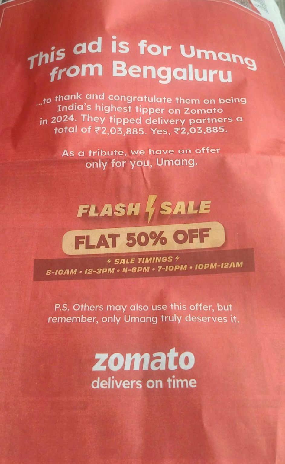Mahesh Gupta on LinkedIn: This is such a brilliant print ad by Zomato ... Mahesh Gupta on LinkedIn: This is such a brilliant print ad by Zomato ...