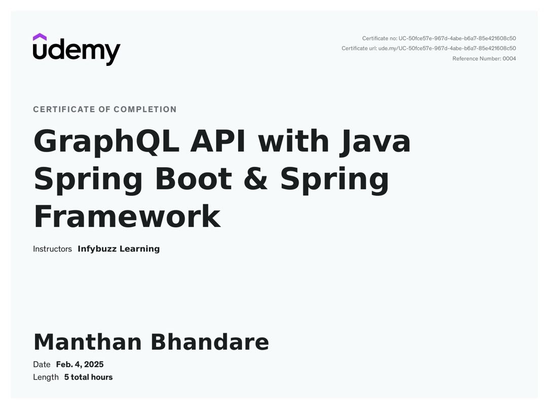 #java #springboot #graphql #apidevelopment | Manthan Bhandare #java #springboot #graphql #apidevelopment | Manthan Bhandare