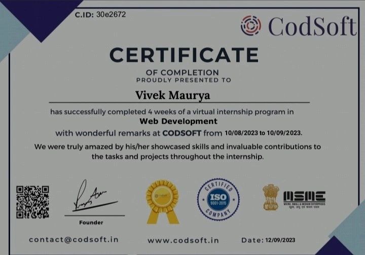 Vivek Maurya on LinkedIn: #connections #codsoft #codsoft # ... Vivek Maurya on LinkedIn: #connections #codsoft #codsoft # ...