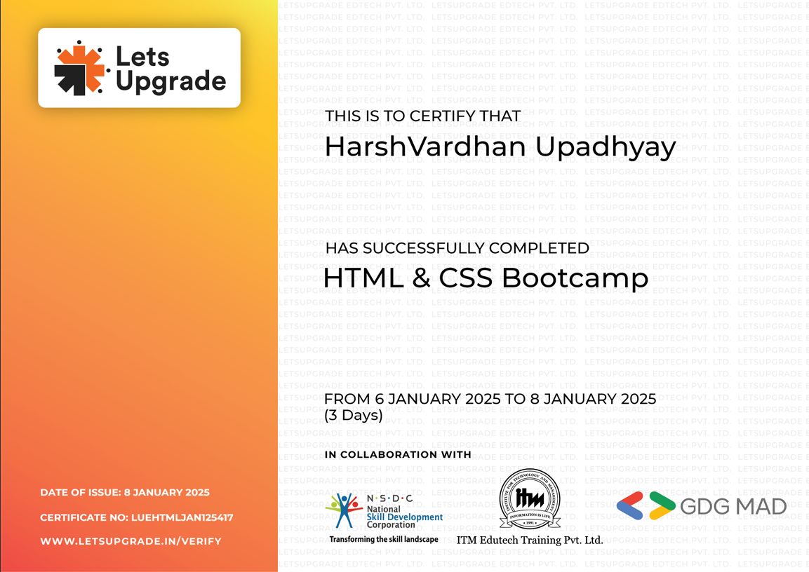 #webdevelopment #html #css #learningjourney | Harsh Vardhan Upadhyay #webdevelopment #html #css #learningjourney | Harsh Vardhan Upadhyay
