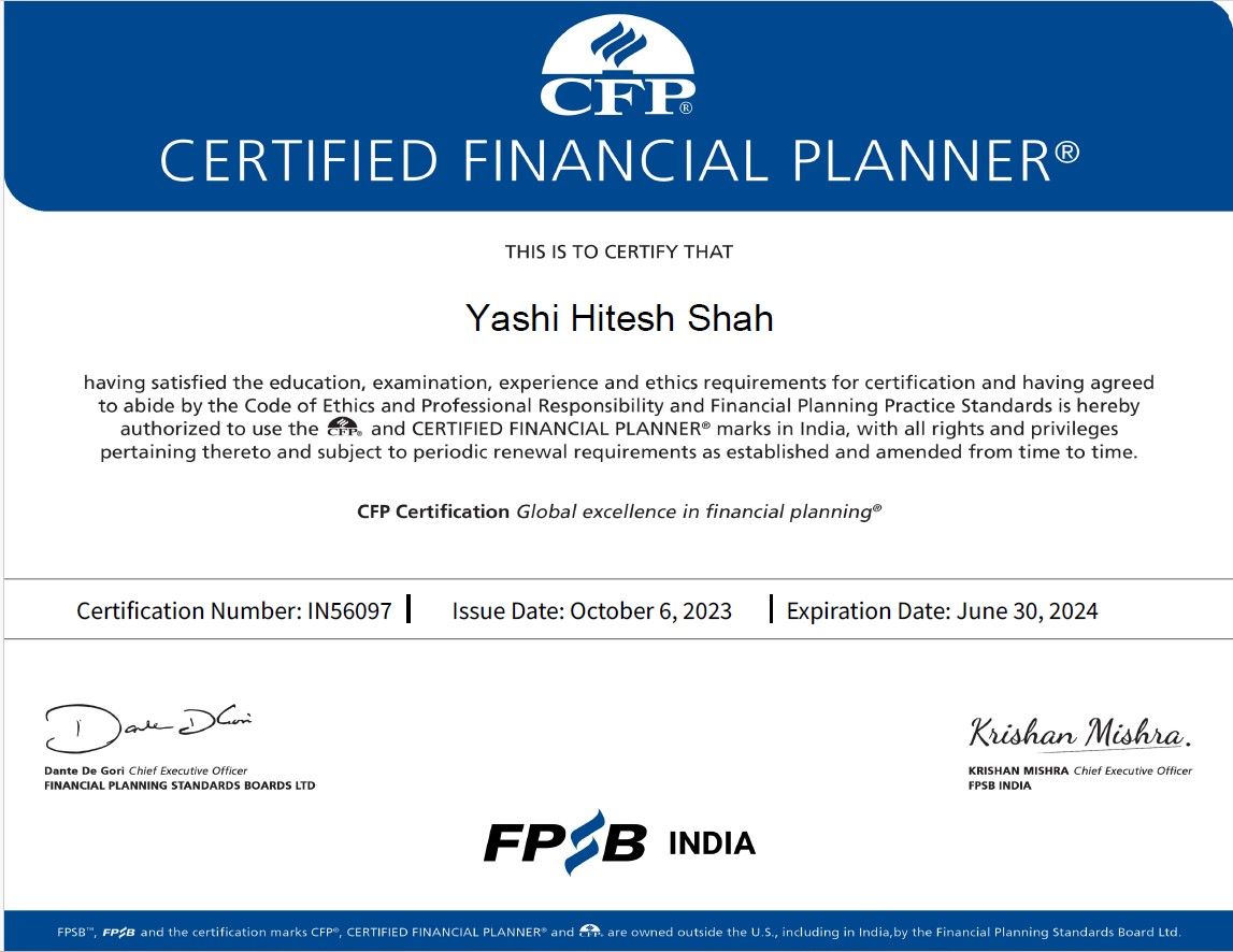 Harminder Garg, CFP on LinkedIn: Congratulations Yashi Shah, CFP® for ... Harminder Garg, CFP on LinkedIn: Congratulations Yashi Shah, CFP® for ...