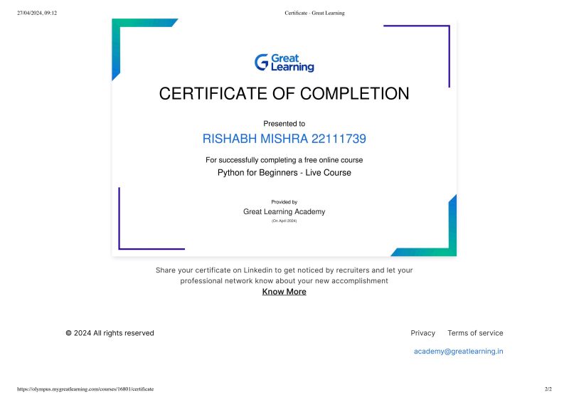 #python #programming #greatlearning #coding | Rishabh Mishra #python #programming #greatlearning #coding | Rishabh Mishra
