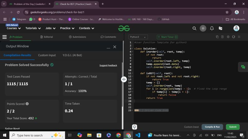#geeksforgeeks #dsa #binarysearchtree #python #codingchallenge… | Mansi ... #geeksforgeeks #dsa #binarysearchtree #python #codingchallenge… | Mansi ...