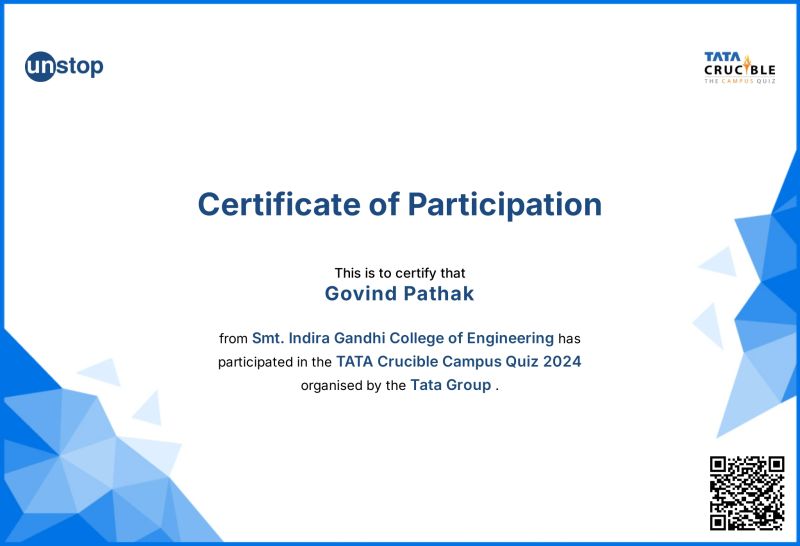Govind Pathak on LinkedIn: #tatacrucible #campusquiz2024 #tatagroup Govind Pathak on LinkedIn: #tatacrucible #campusquiz2024 #tatagroup