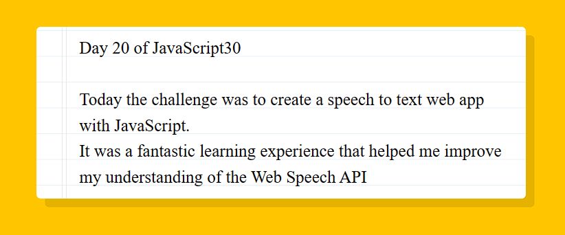 Day 20 of #javascript30: Speech Detection | Anurag Uranw posted on the ... Day 20 of #javascript30: Speech Detection | Anurag Uranw posted on the ...
