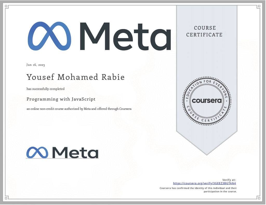 Yusuf Qasala on LinkedIn: #javascript #webdevelopment #meta #coursera # ... Yusuf Qasala on LinkedIn: #javascript #webdevelopment #meta #coursera # ...