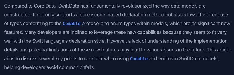 #ios #enum #swift #swiftdata #codableprotocol | Dmitry В. #ios #enum #swift #swiftdata #codableprotocol | Dmitry В.