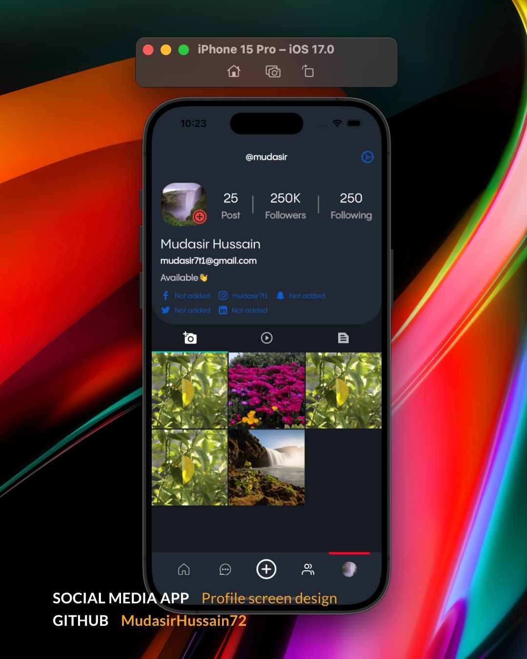 Flutter Social Media App Profile Screen UI Design | Mudasir Hussain ... Flutter Social Media App Profile Screen UI Design | Mudasir Hussain ...