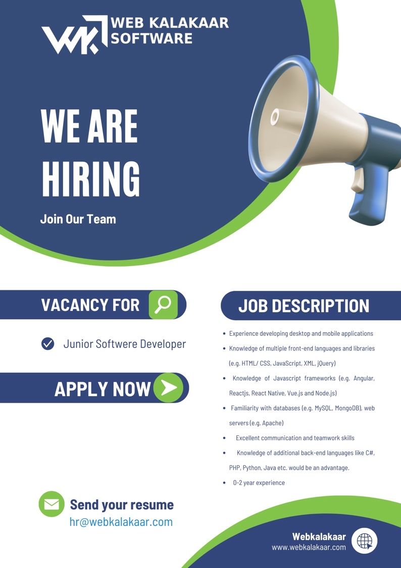Webkalakaar Software on LinkedIn: #hiring #webkalakaar #jaipurjobs # ... Webkalakaar Software on LinkedIn: #hiring #webkalakaar #jaipurjobs # ...