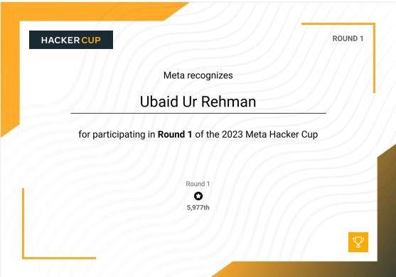 Ubaid Ur Rehman on LinkedIn: #icodeguru #awareness #metahackercup2023 # ... Ubaid Ur Rehman on LinkedIn: #icodeguru #awareness #metahackercup2023 # ...