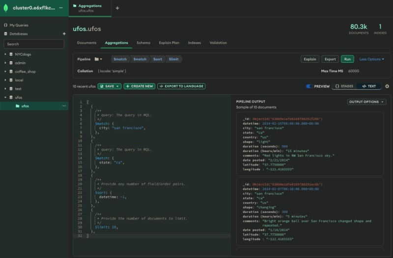 New Aggregation Pipeline Text Editor Debuts in MongoDB Compass ... New Aggregation Pipeline Text Editor Debuts in MongoDB Compass ...